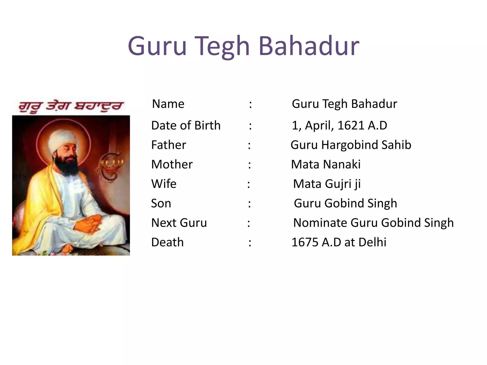 Short biography of Ten Gurus | PPTX