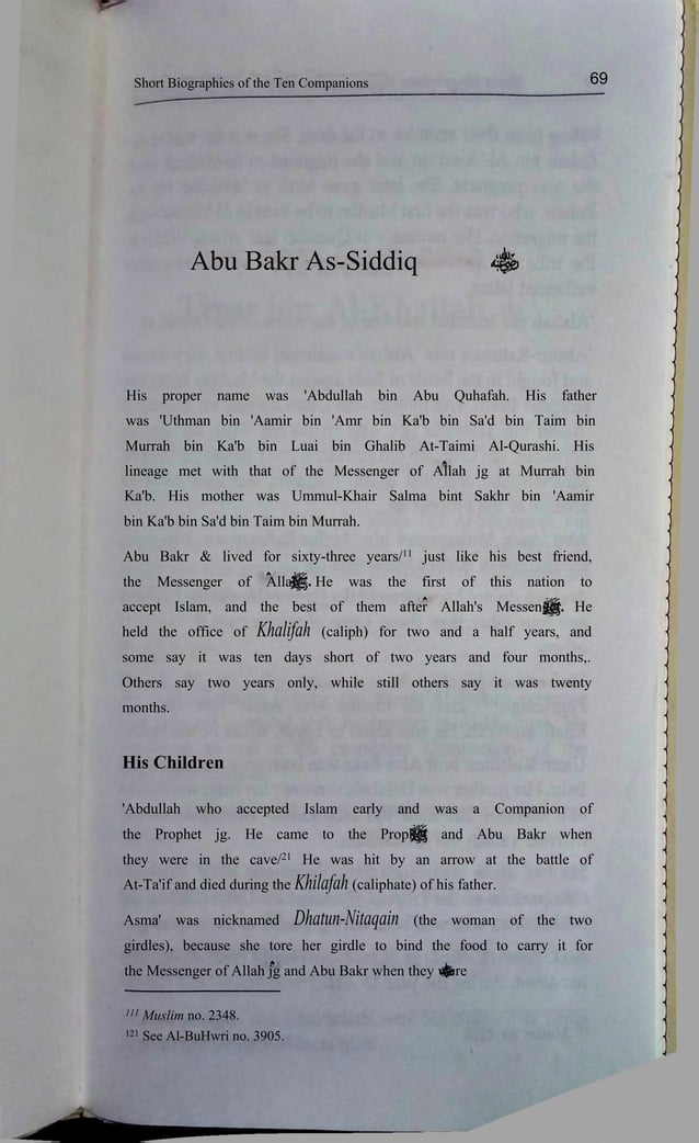 Short biography of the prophet (saw) & his ten companions by al imam al ...