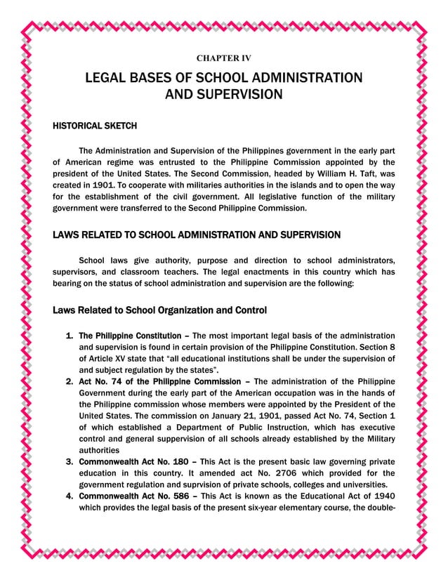 LEGAL BASES OF SCHOOL ADMINISTRATION AND SUPERVISION | DOCX