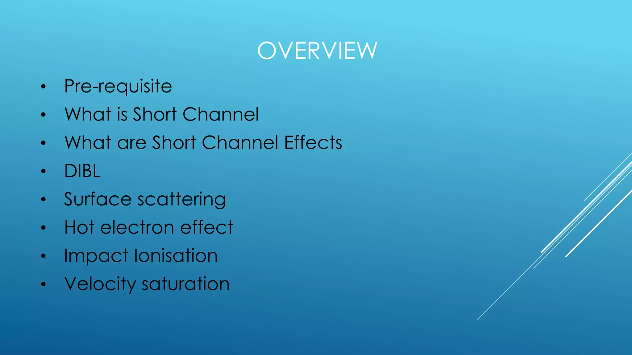 Short channel effects | PPTX