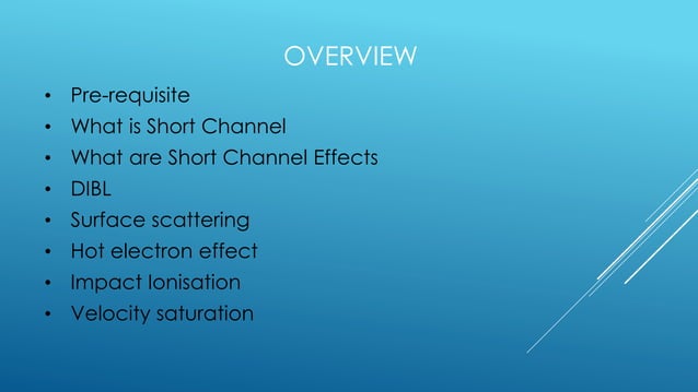 Short channel effects | PPTX | Physics | Science