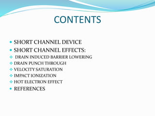 Short channel effects | PPTX