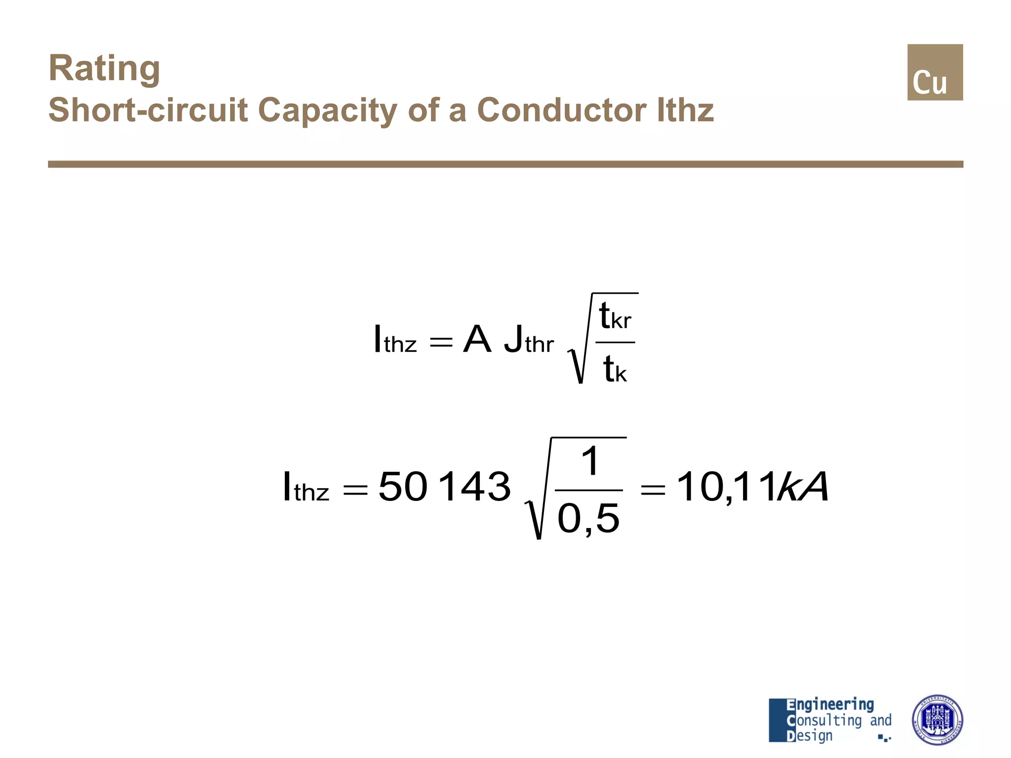Cable sizing to withstand short-circuit current - Example | PDF