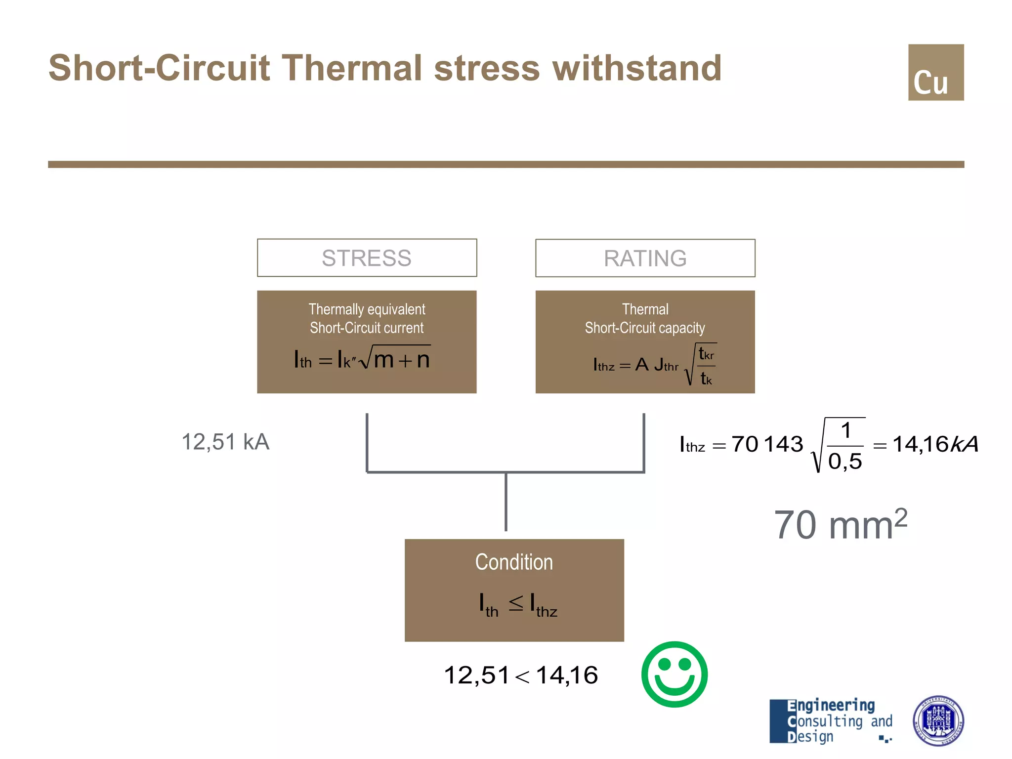 Cable sizing to withstand short-circuit current - Example | PDF