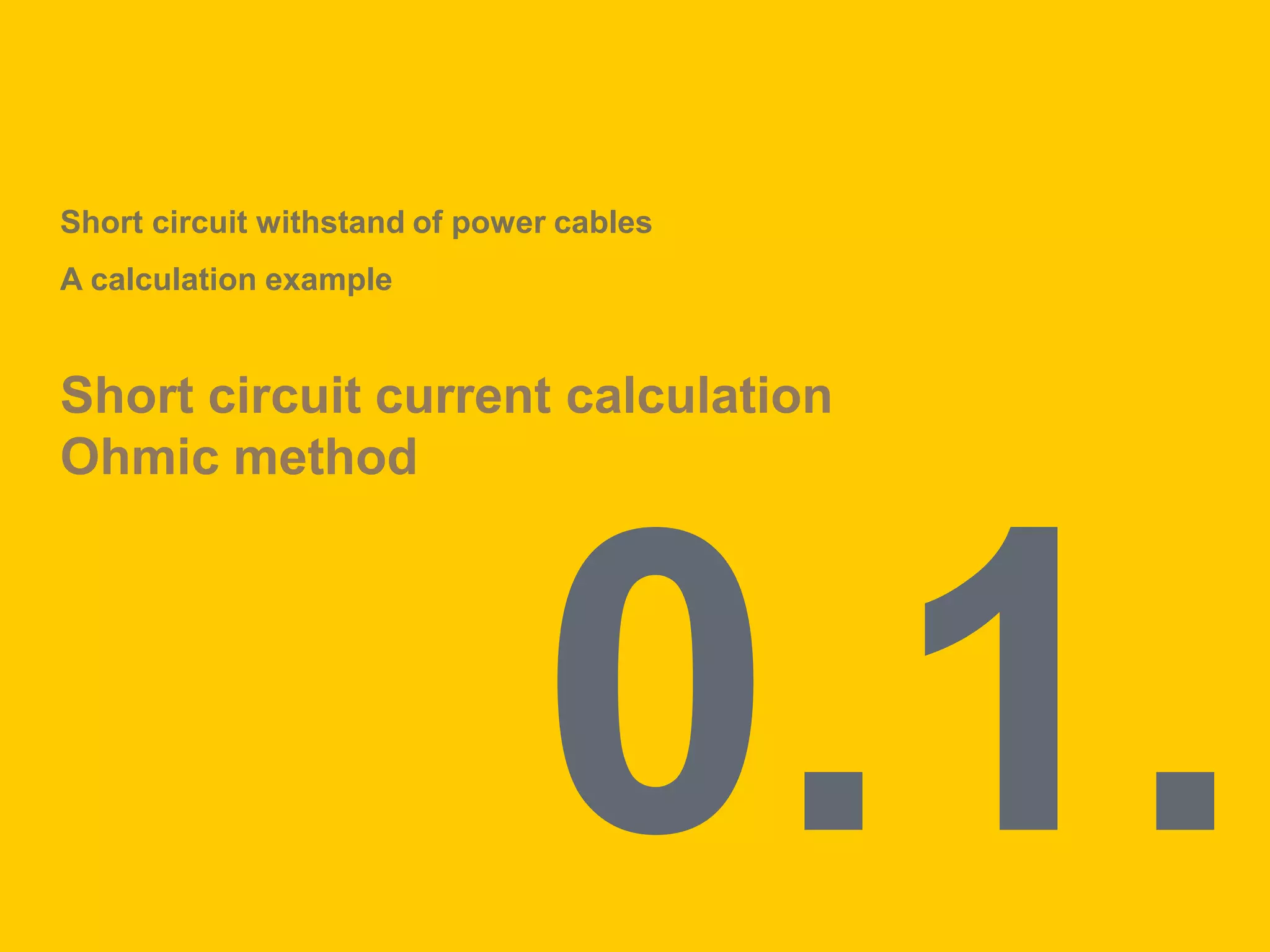 Cable sizing to withstand short-circuit current - Example | PDF