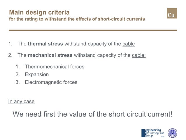 Cable sizing to withstand short-circuit current - Example | PDF ...
