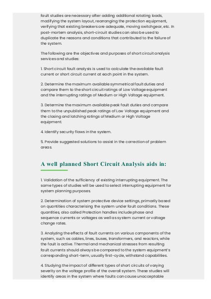 short circuit analysis services | PDF