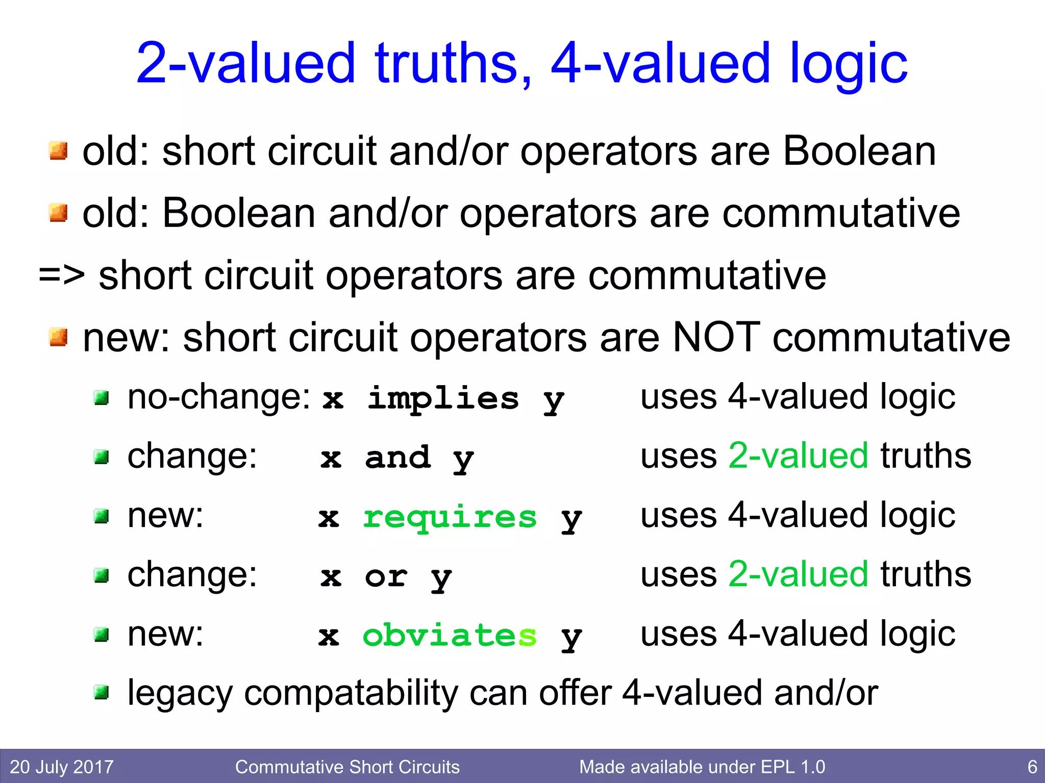Commutative Short Circuit Operators | PPT