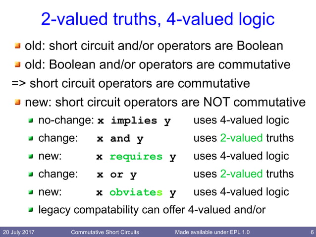 Commutative Short Circuit Operators | PPT