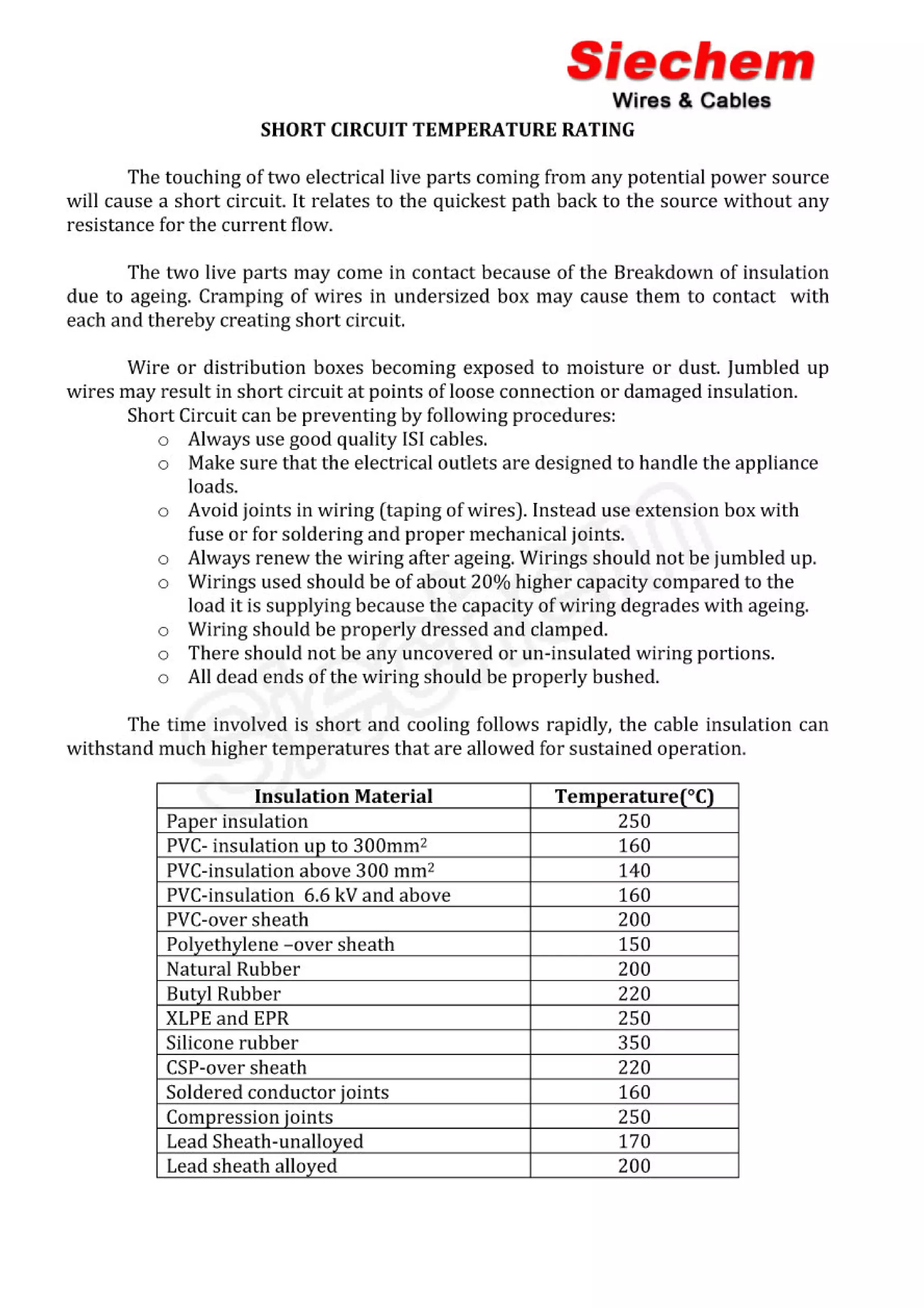 shortcircuittemperature rating By Rohit Damodaran | PDF