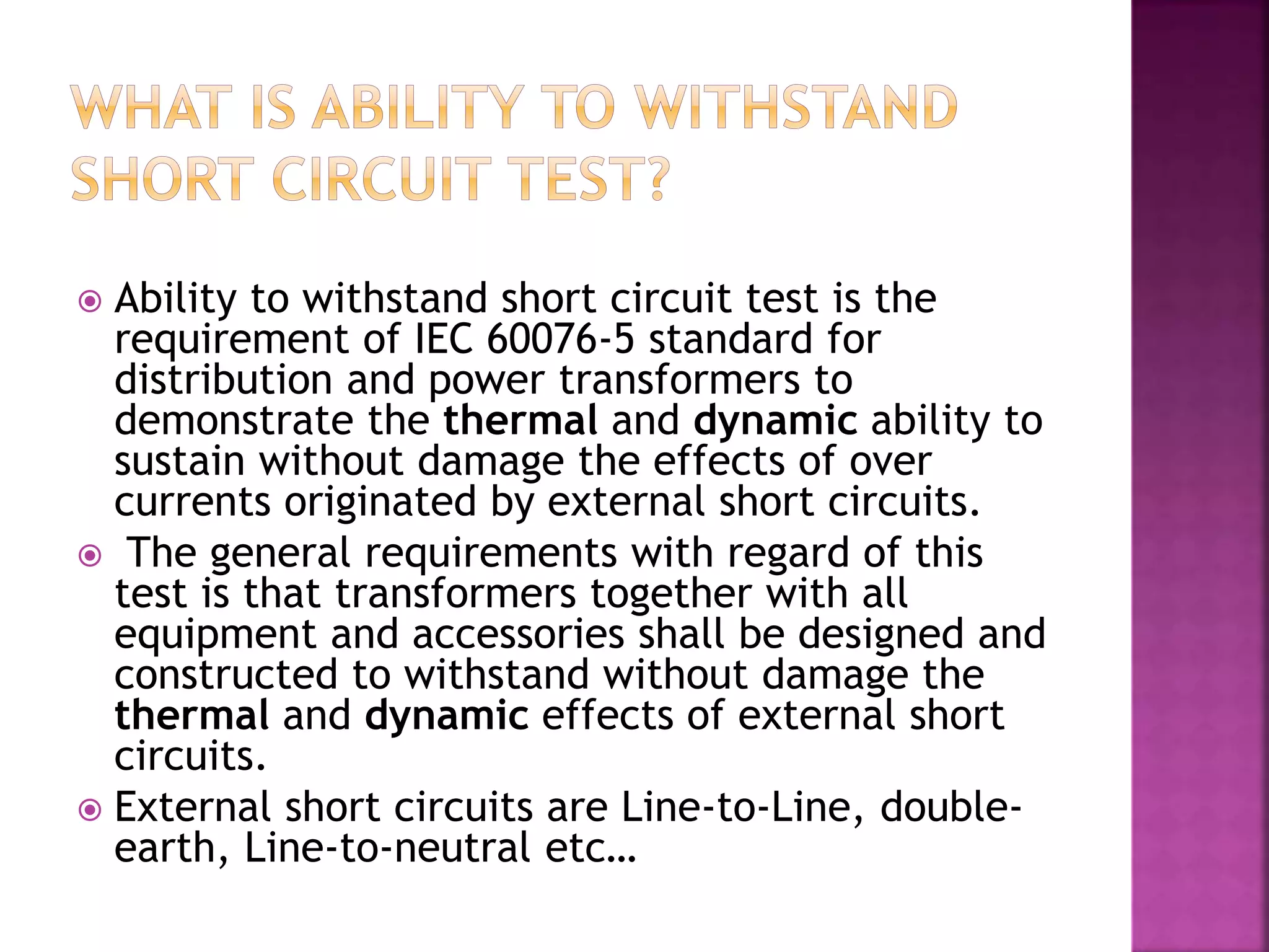 Short circuit test in brief | PPTX