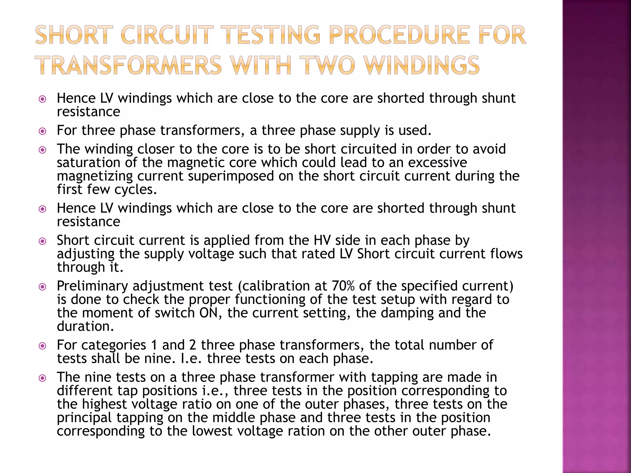 Short circuit test in brief | PPTX