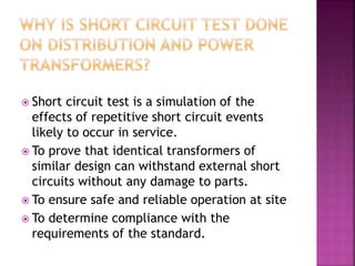 Short circuit test in brief | PPTX