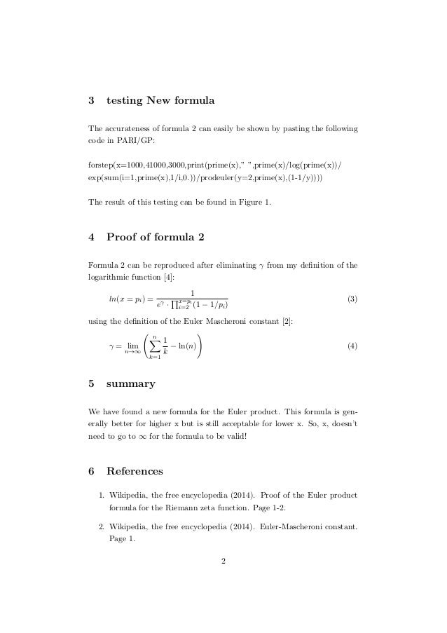 New formula for Euler product formula not equal to Riemann zeta funct…