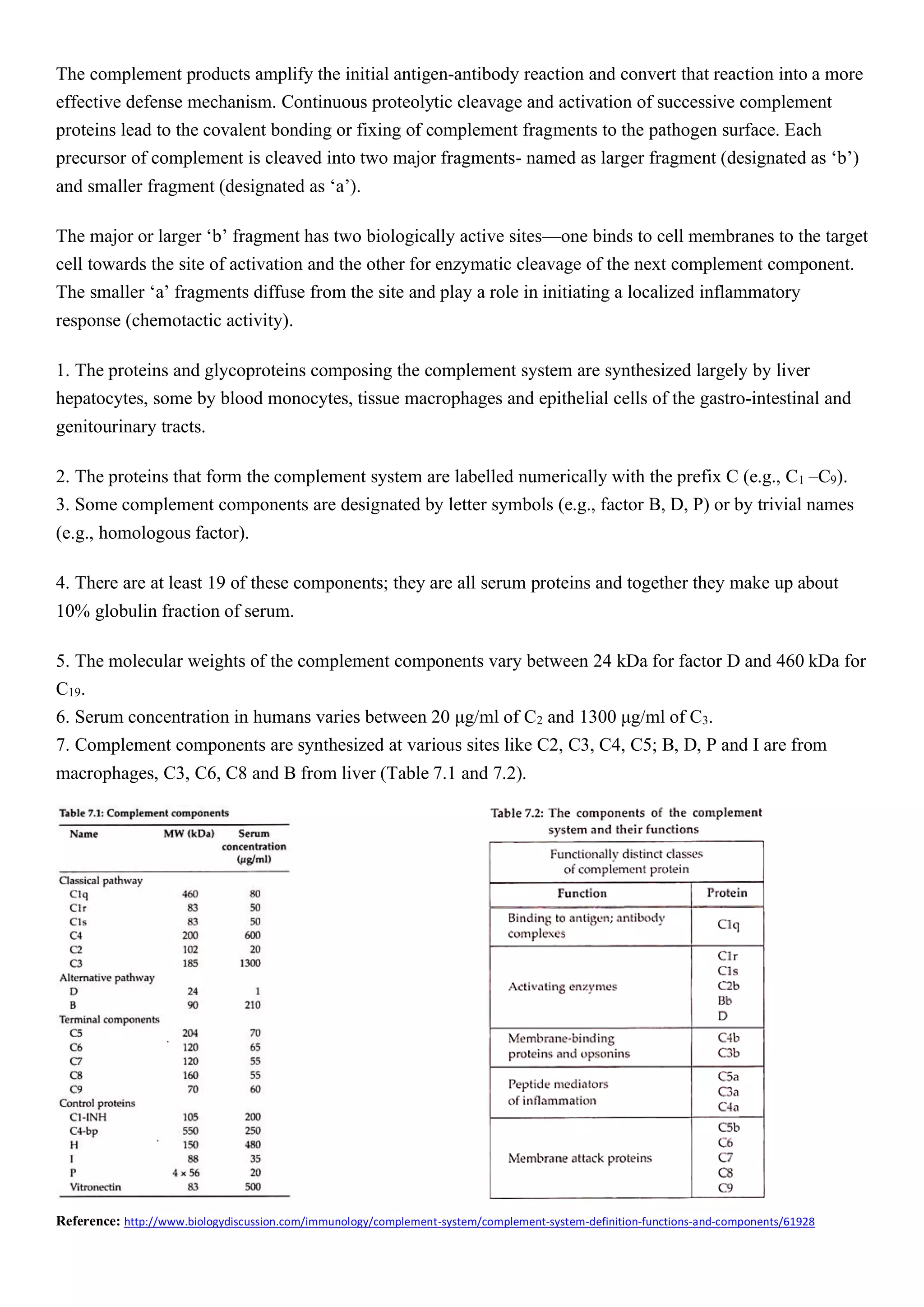 Short complement system notes | PDF