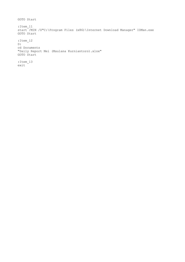 contoh Shortcut dot batch | TXT | Operating Systems | Computer Software and Applications