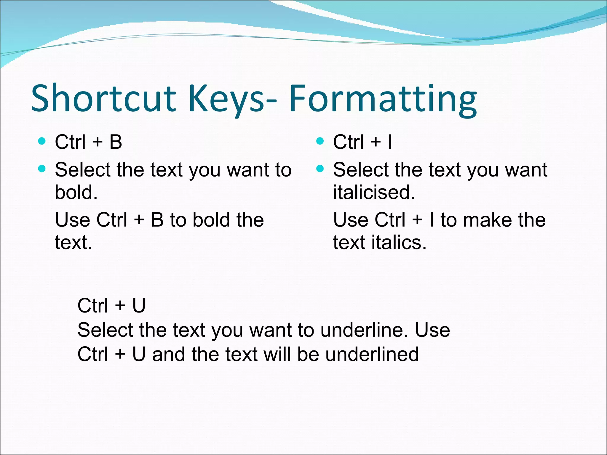 Shortcut Keys | PPT