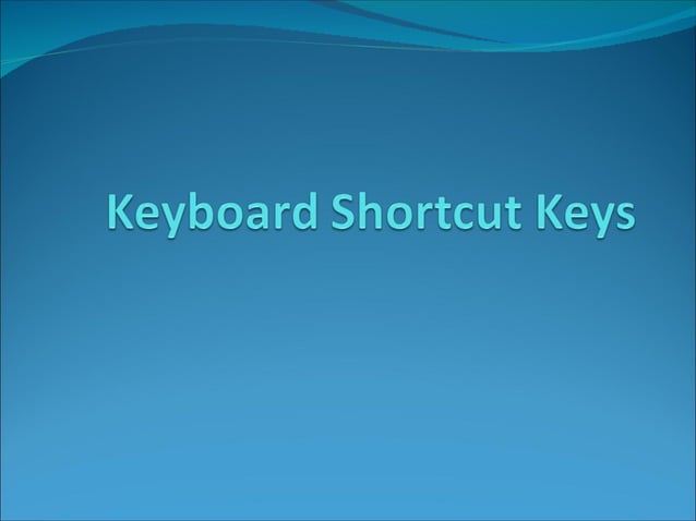 Shortcut Keys | PPT