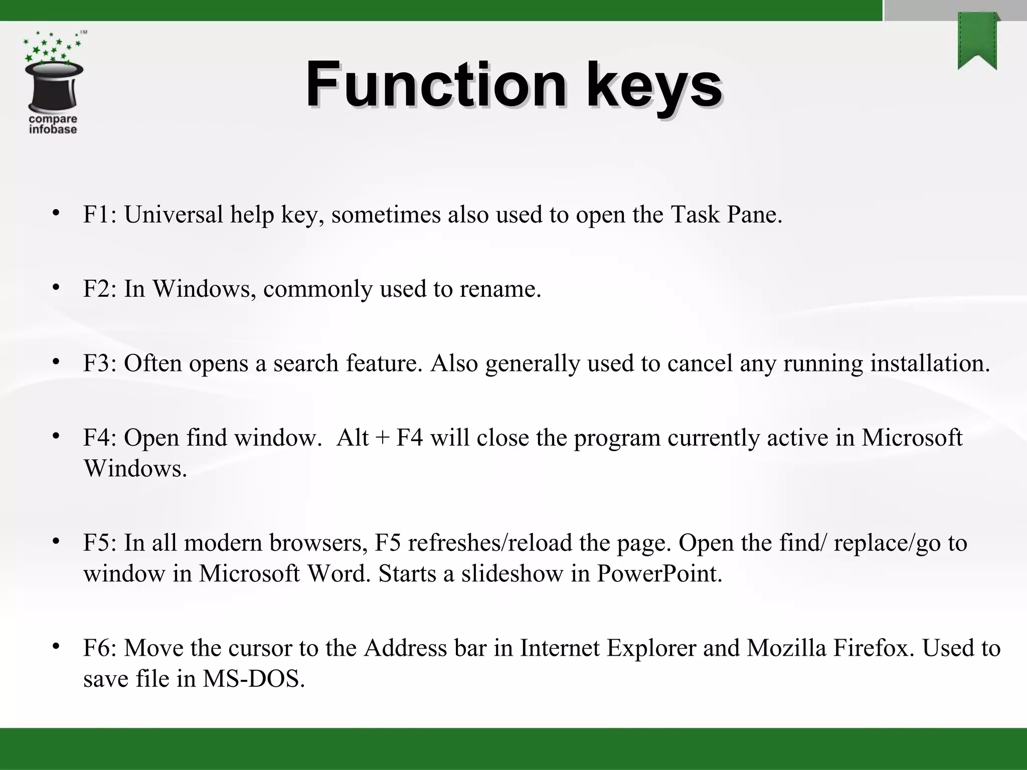 All about shortcut keys | PPT