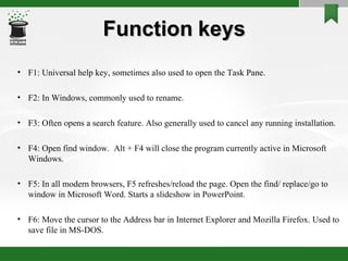 All about shortcut keys | PPT