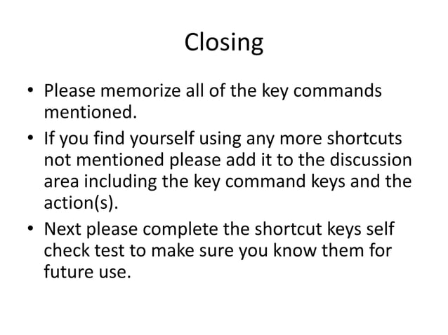 Shortcut keys | PPT