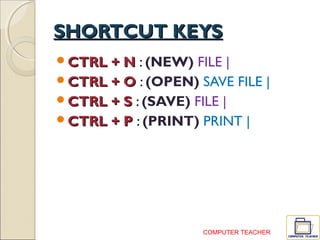 Shortcut keys in Hindi (शॉर्टकट की हिन्दी में) | PDF