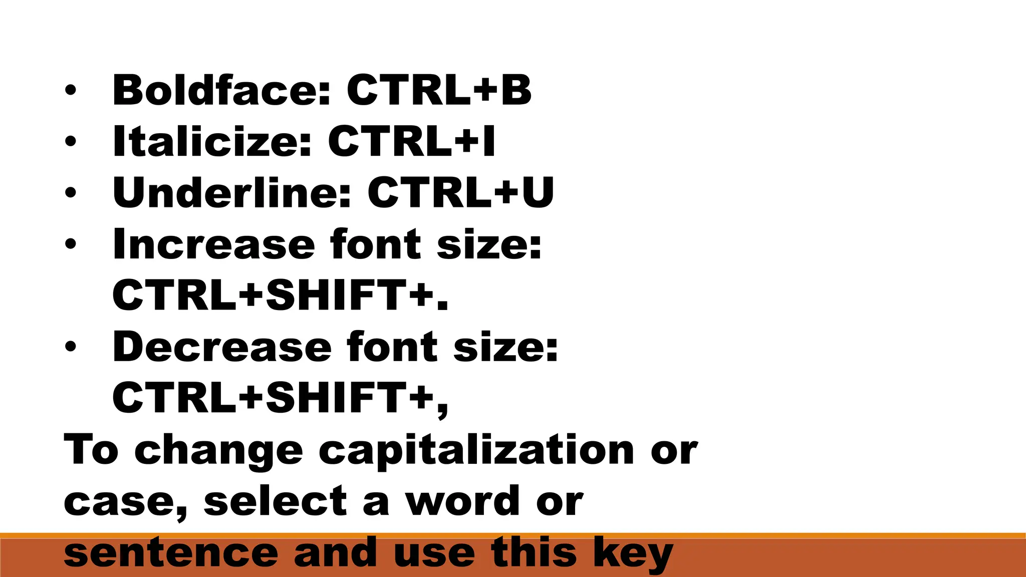 SHORTCUT KEYS MICROSOFT OFFICE WORD .pptx