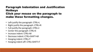SHORTCUT KEYS MICROSOFT OFFICE WORD .pptx