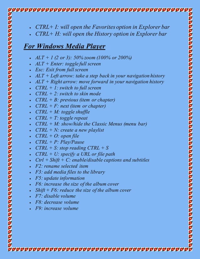 Shortcut keys of windows operating system and windows | DOCX