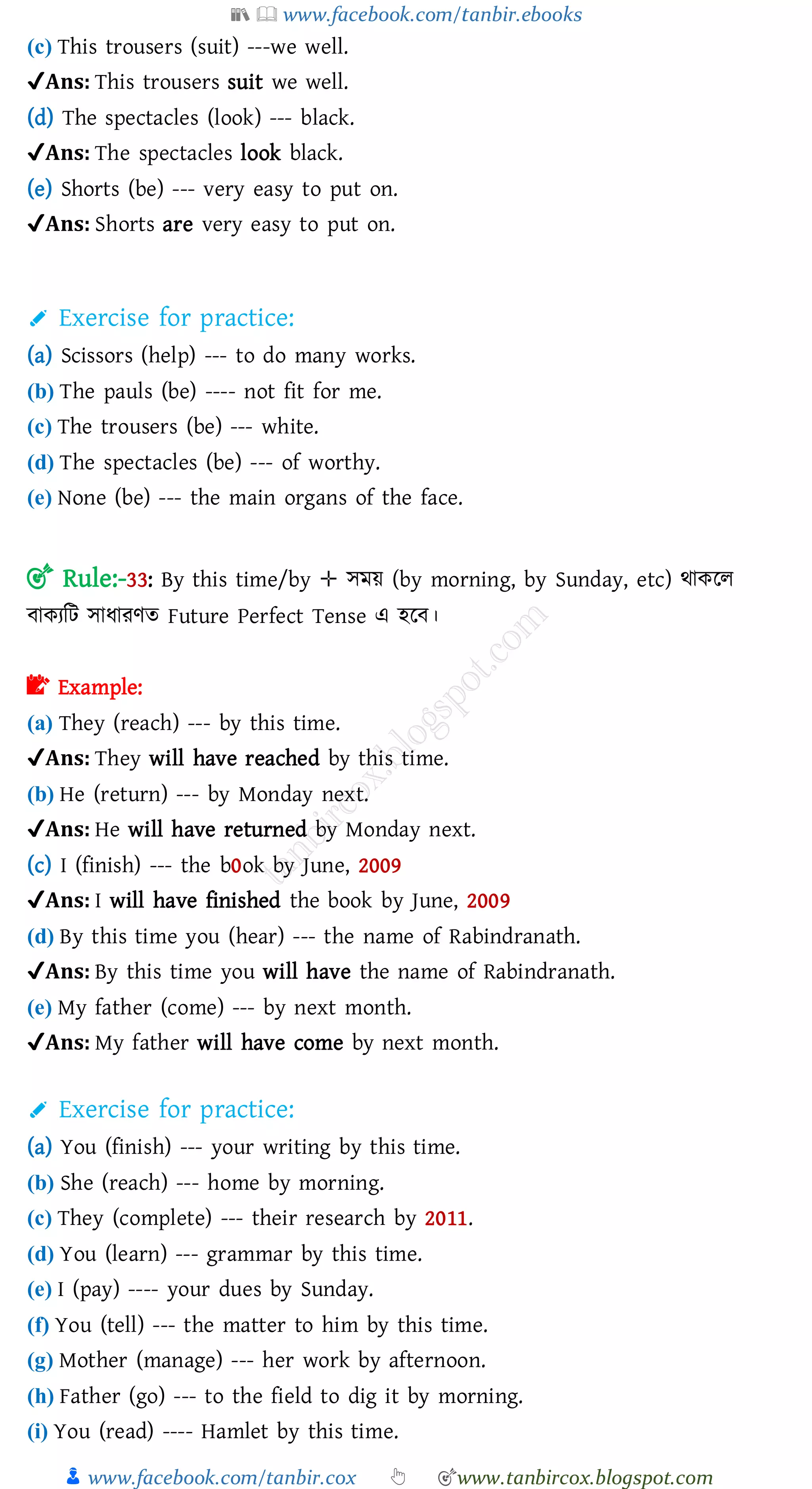 Short cut rules for filling gaps with right forms of verb | PDF