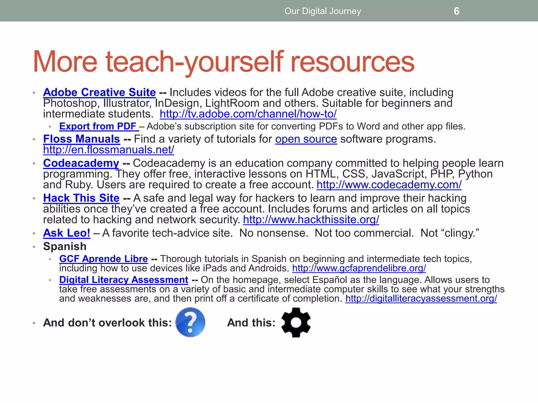 Shortcuts for digital literacy support v2 | PPTX
