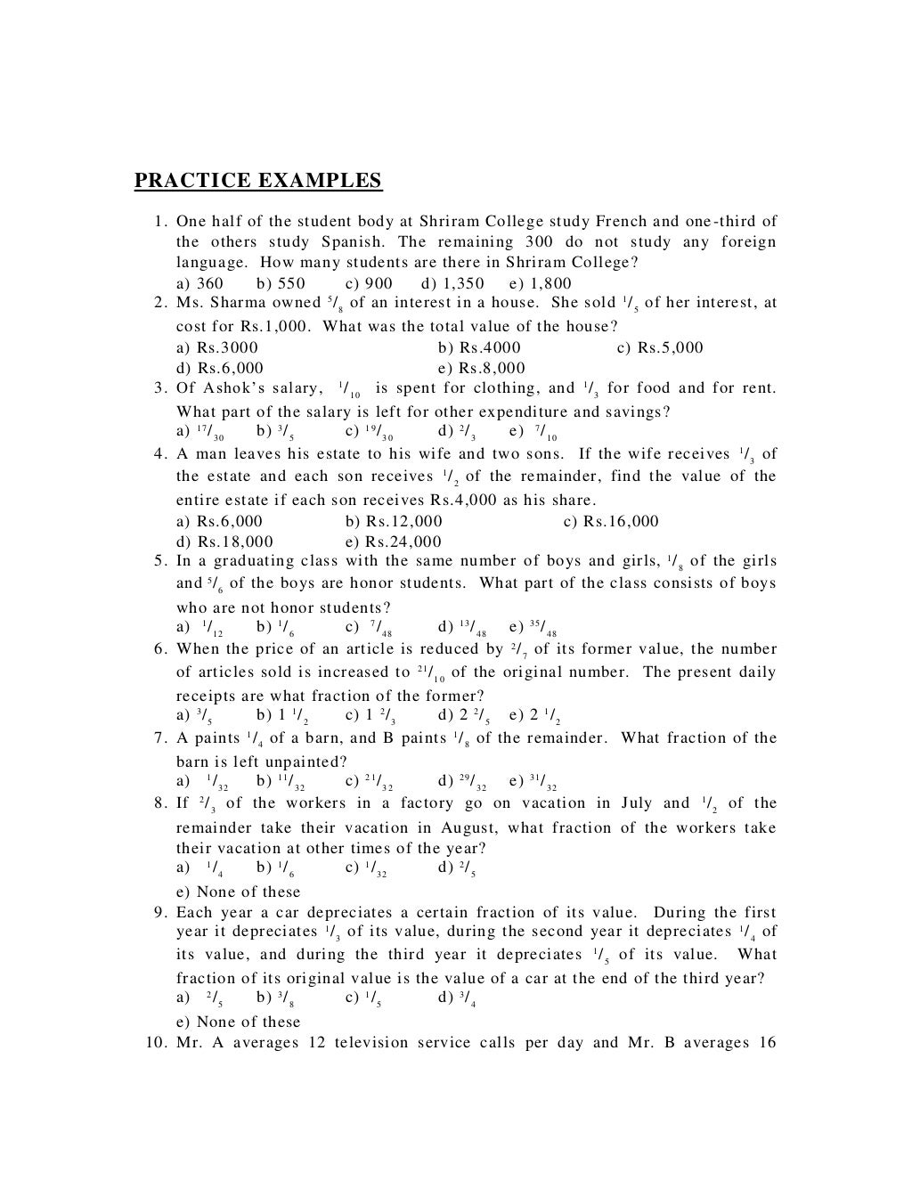 Shortcuts In Mathematics For CAT CET GRE GMAT Or Any Similar Comp Shortcuts In Mathematics For CAT CET GRE GMAT Or Any Similar Comp