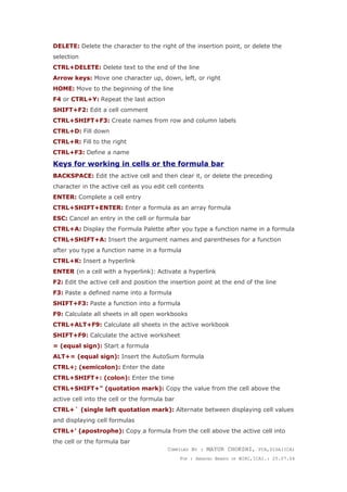 Shortcut thr.key board | PDF