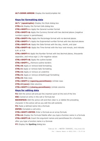 Shortcut thr.key board | PDF