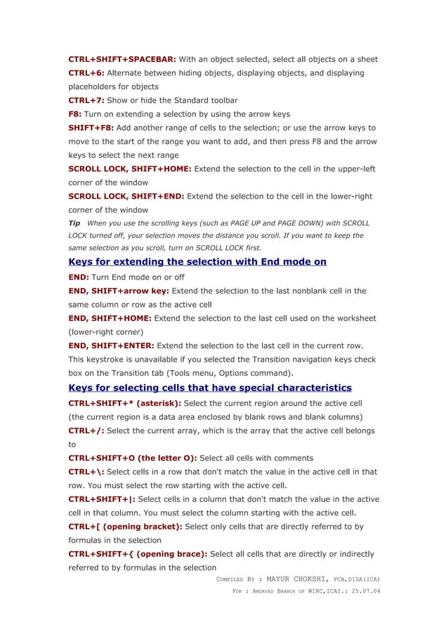 Shortcut thr.key board | PDF