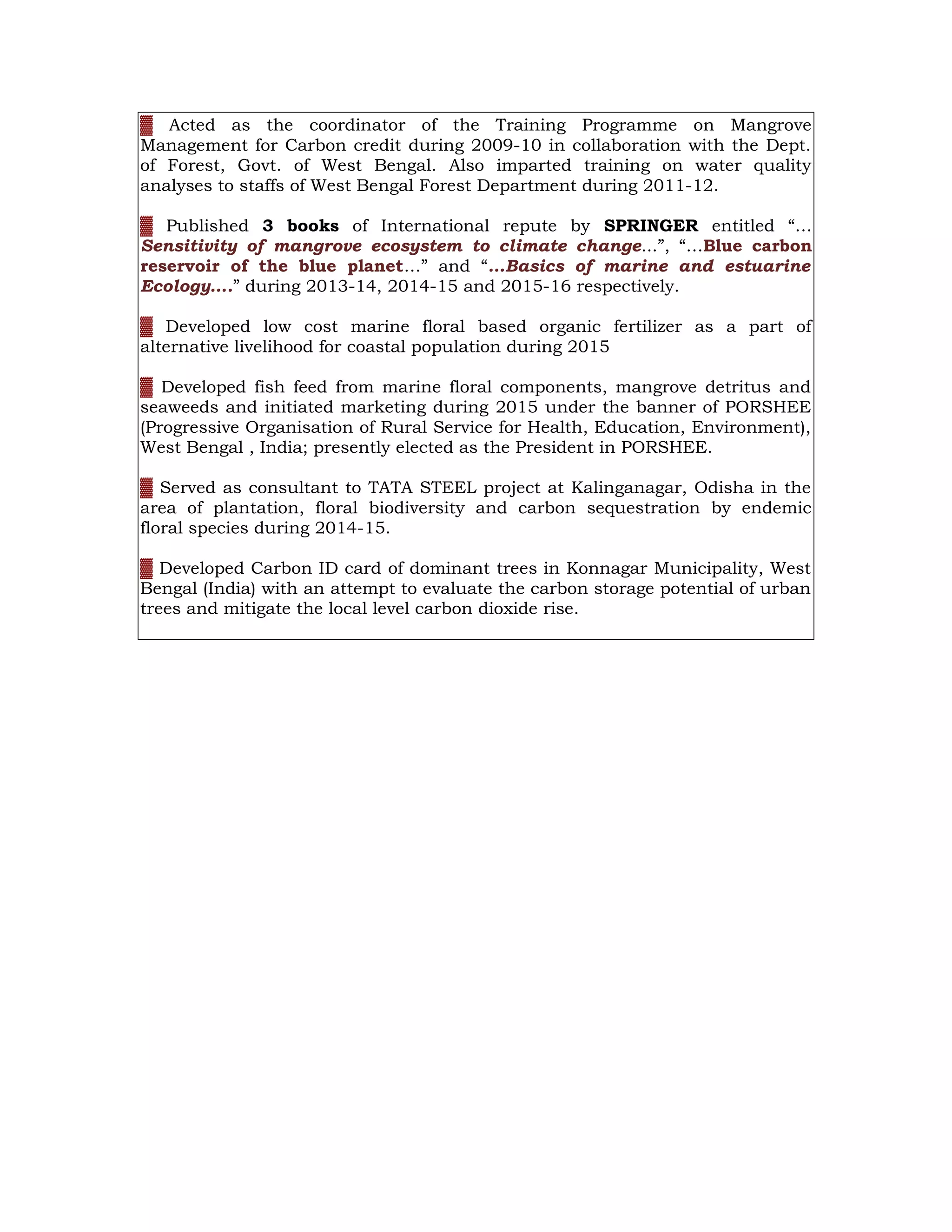 Short CV of prof. mitra, 2015 16 | DOC