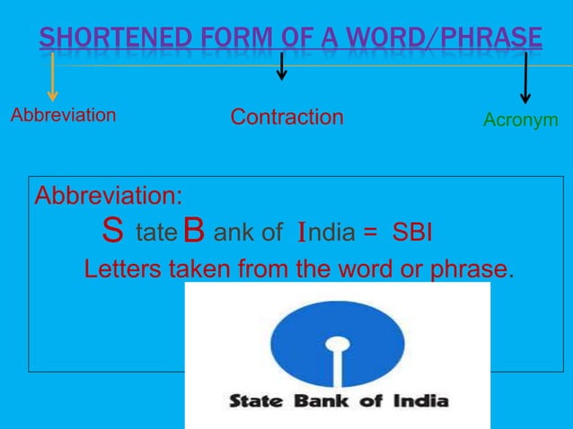 Shortened form of a word | PPT