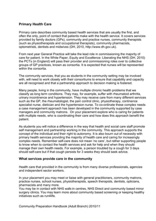 Shortened placement handbook updated sept 2011 | DOC