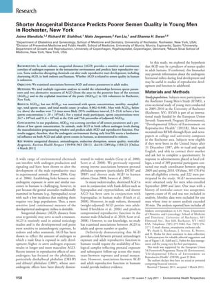 Shorter anogenital distance predicts poorer semen quality in young men ...