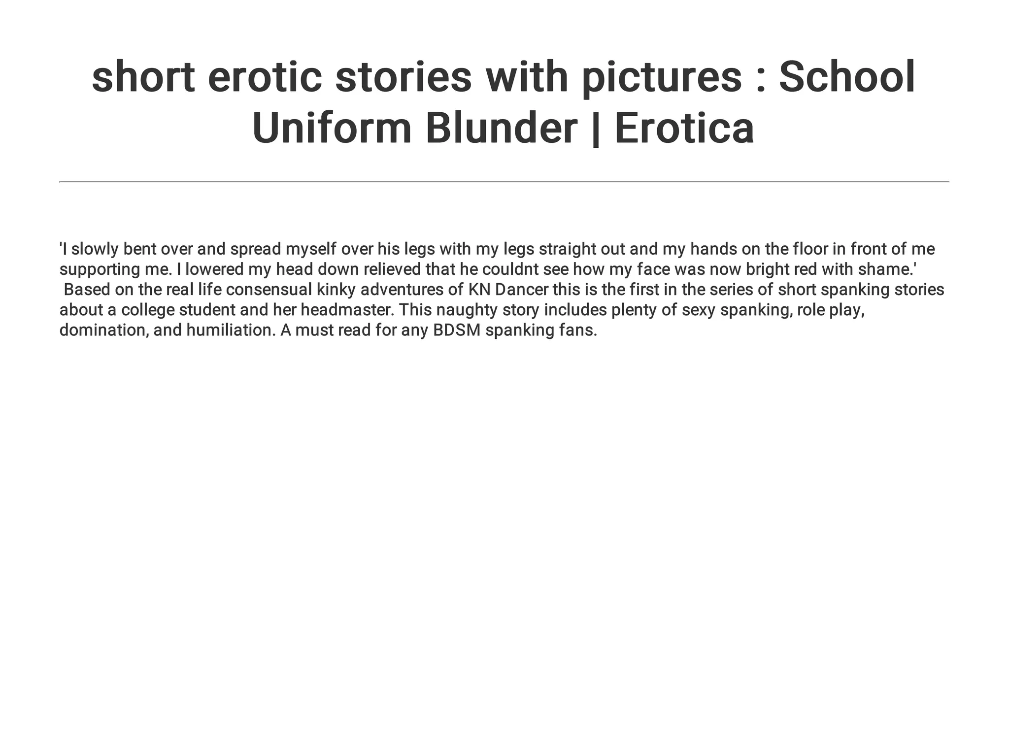 short erotic stories with pictures : School Uniform Blunder | Erotica | PPT