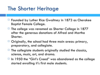 Shorter university kelly_billings | PPT