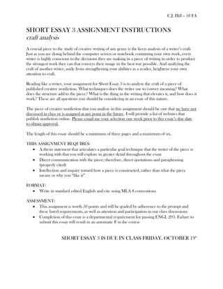 Short essay 3 | PDF