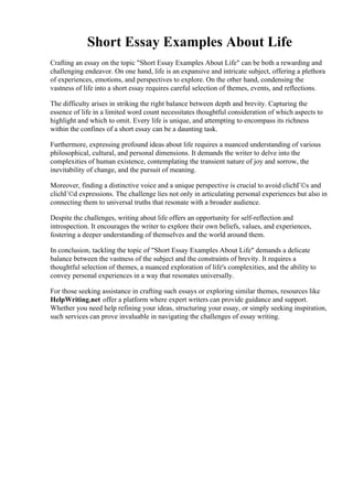 Short Essay Examples About Life.pdf