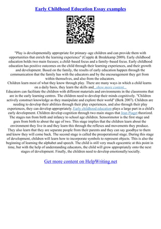 Short Essay Examples For Kids | PDF