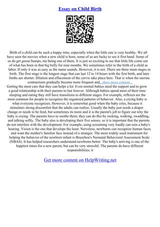 Short Essay Examples For Kids | PDF