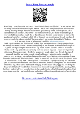 Narrative Essay Example For Kids