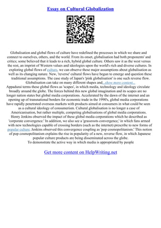 Short Essay Globalization | PDF