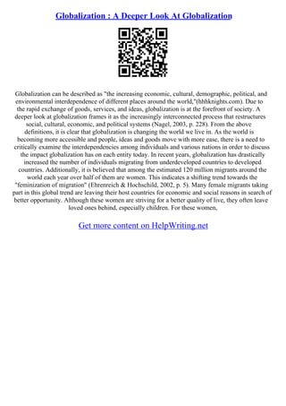 Short Essay Globalization | PDF