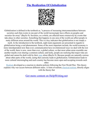 Short Essay Globalization | PDF