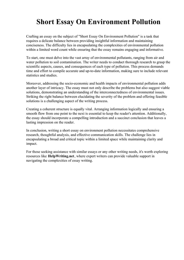 Short Essay On Environment Pollution.pdf